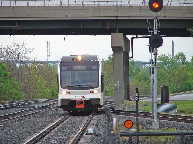 Southbound NJT River LINE approaching 36th Street Station: The ...